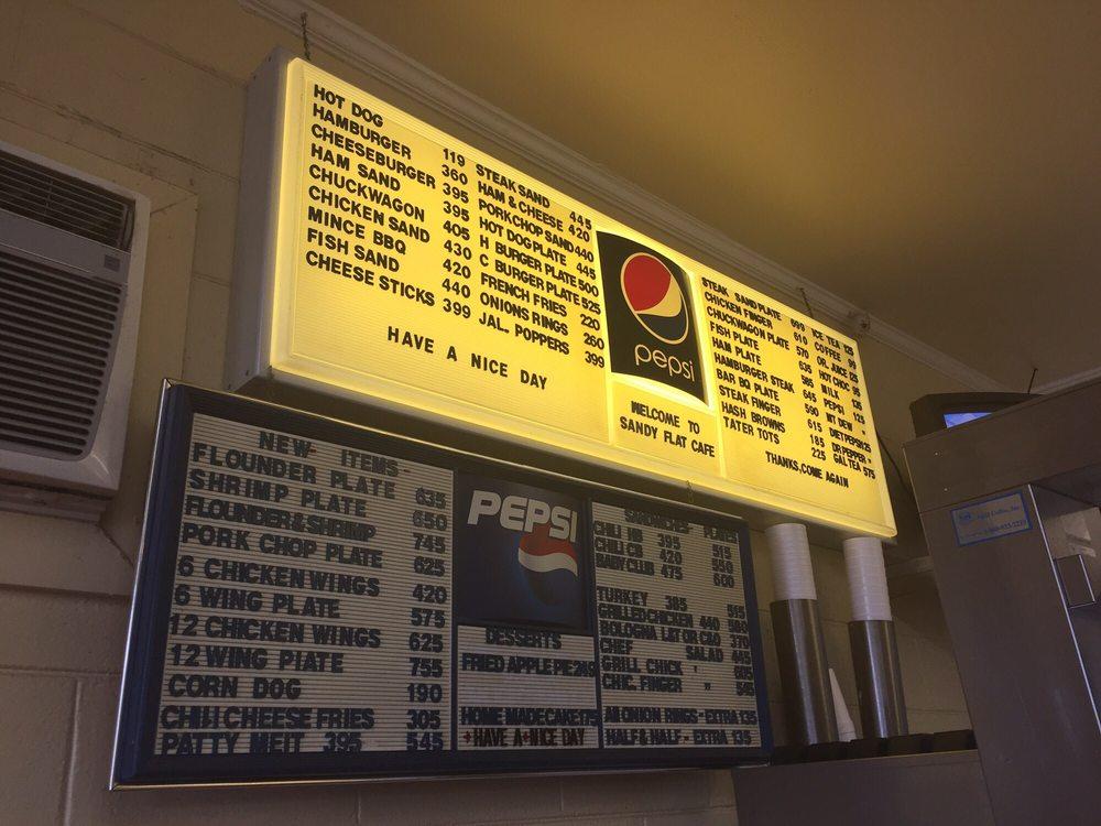 Menu at Sandy Flat Cafe, Greer