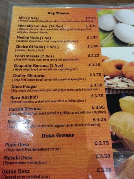 Menu at Sangeetha Vegetarian Restaurant, Hounslow, 320 Bath Rd