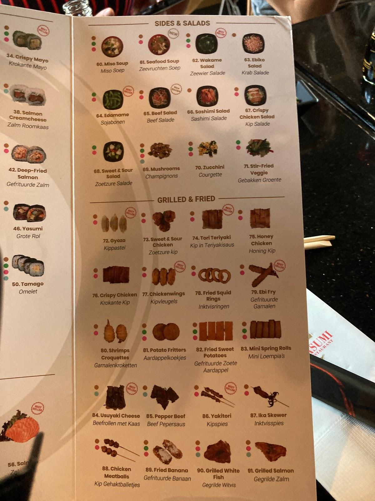 Speisekarte von Yasumi Sushi & Grill, Groningen