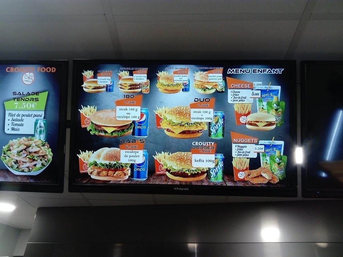 Menu at Crousty Food restaurant, Jargeau