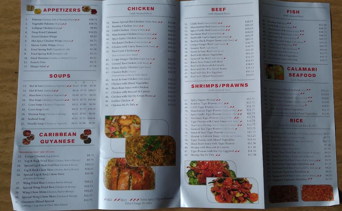 Menu at Golden Taste restaurant, Toronto
