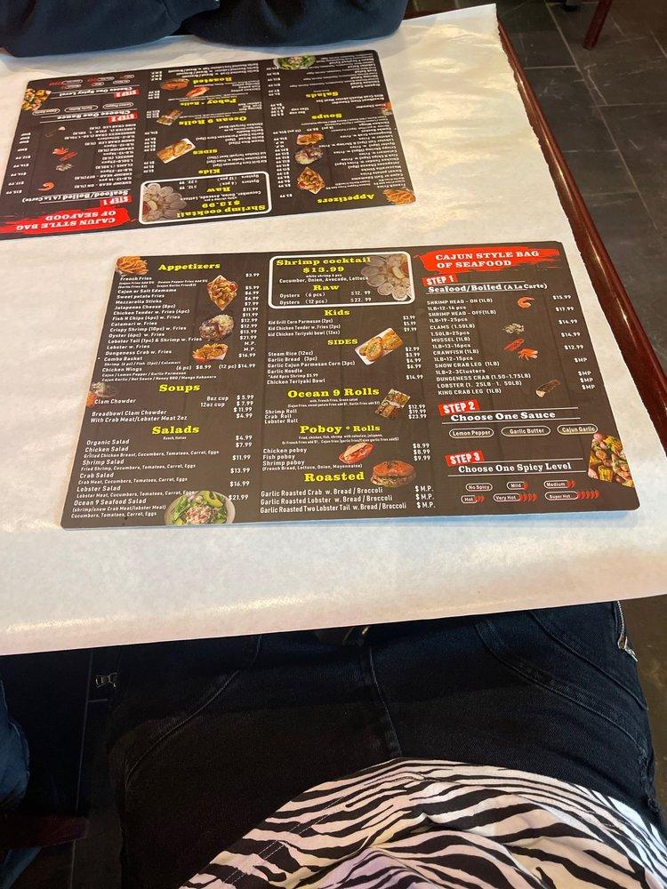 Menu at Ocean 9 Crab Cajun & Seafood restaurant, Antioch