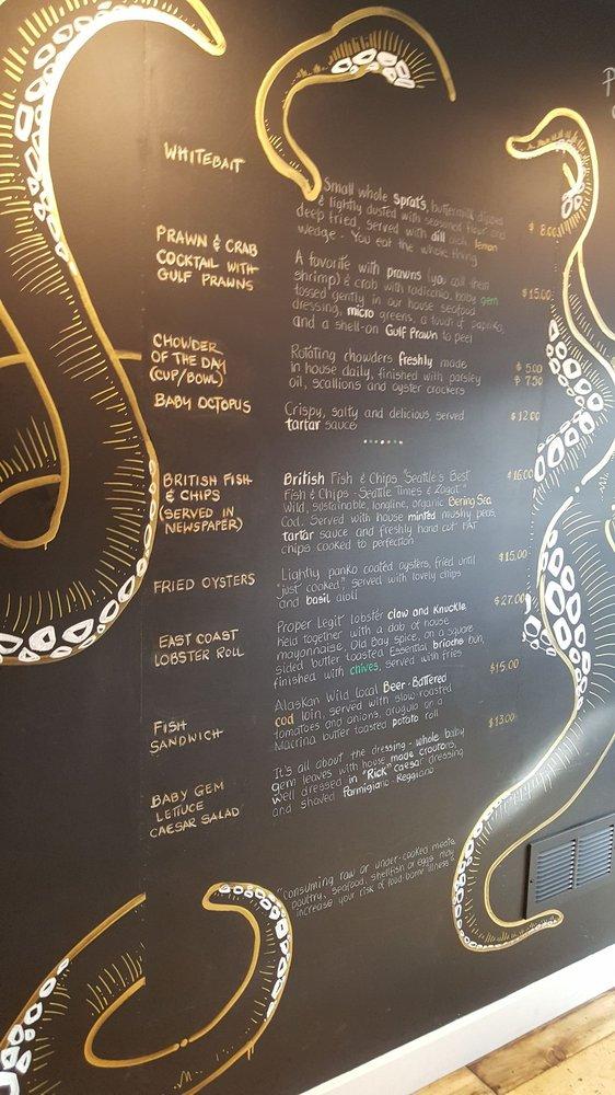 Menu at Proper Fish fast food, Bainbridge Island