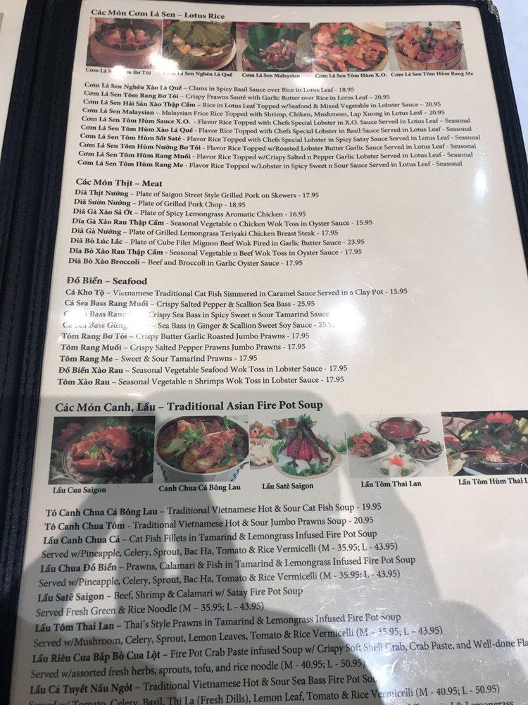 Menu at Saigon Kitchen restaurant, San Jose, Story Rd #1005