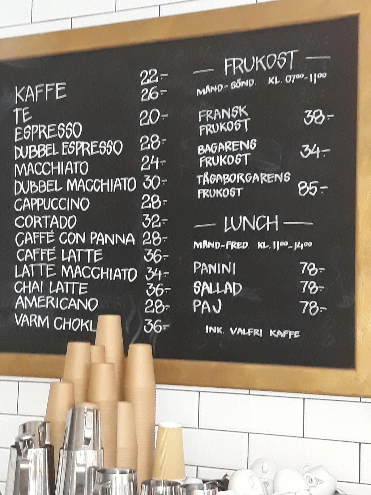 Menu at Helsingborgs Surdegsbageri AB cafe, Helsingborg