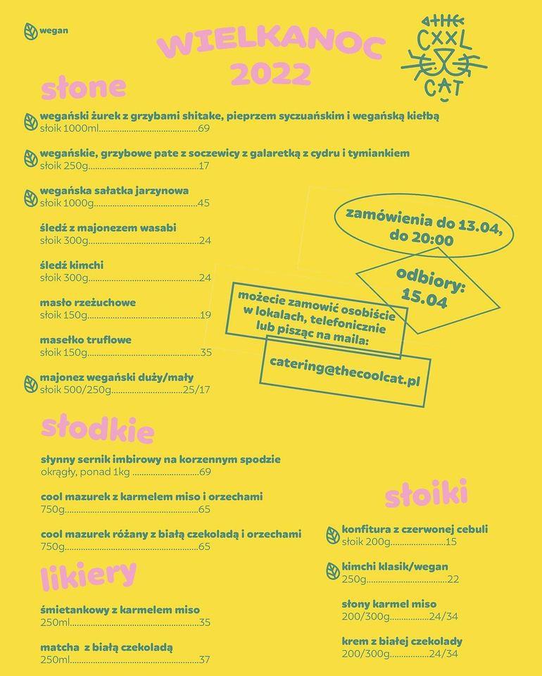 Menu at The Cool Cat TR restaurant, Warsaw