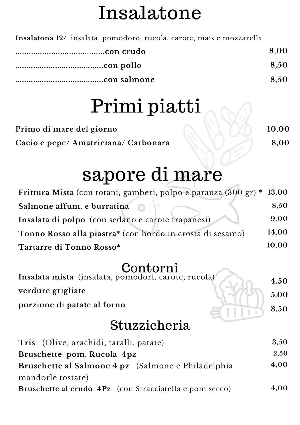 Menu da Dodici sbarrato apulian bistrot, Bari