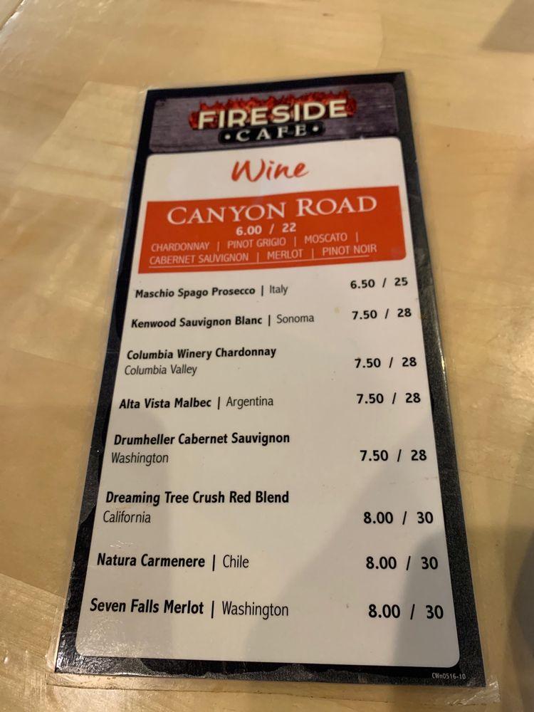 Menu at Fireside Cafe, USA, Cincinnati Dayton Rd Ste. 104