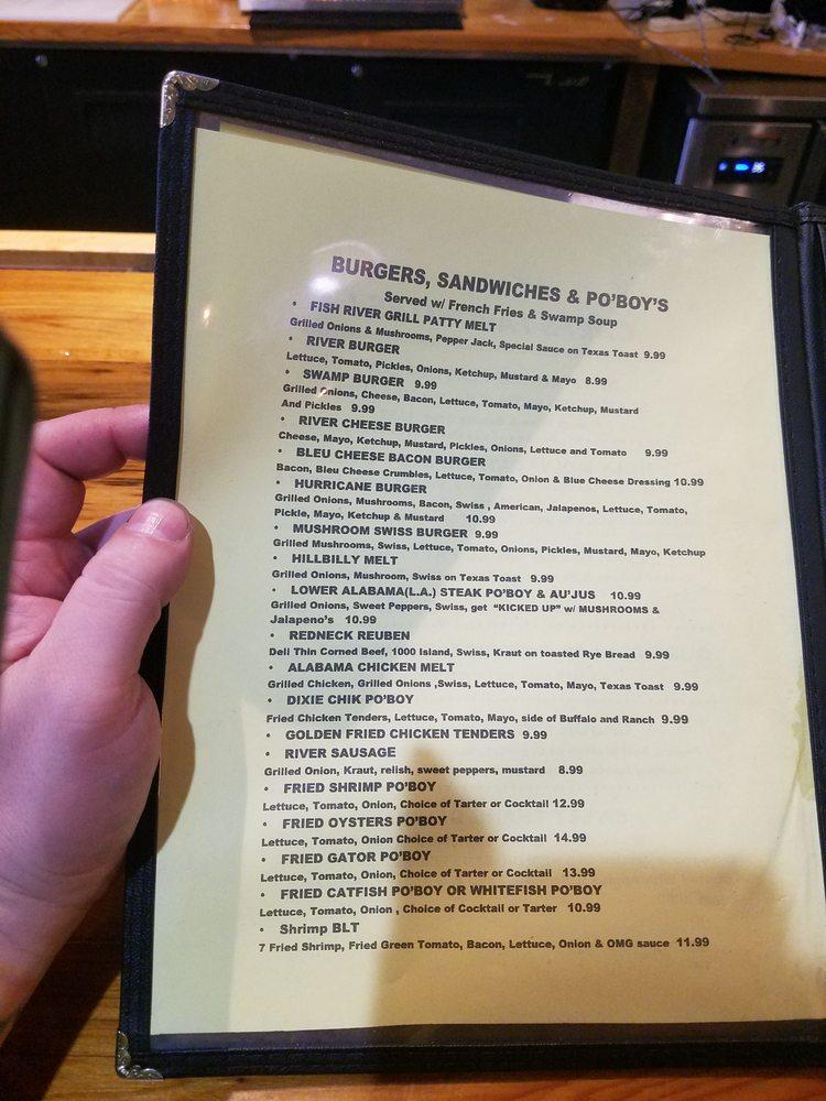 Menu at Fish River Grill restaurant, Fairhope, Scenic Hwy 98