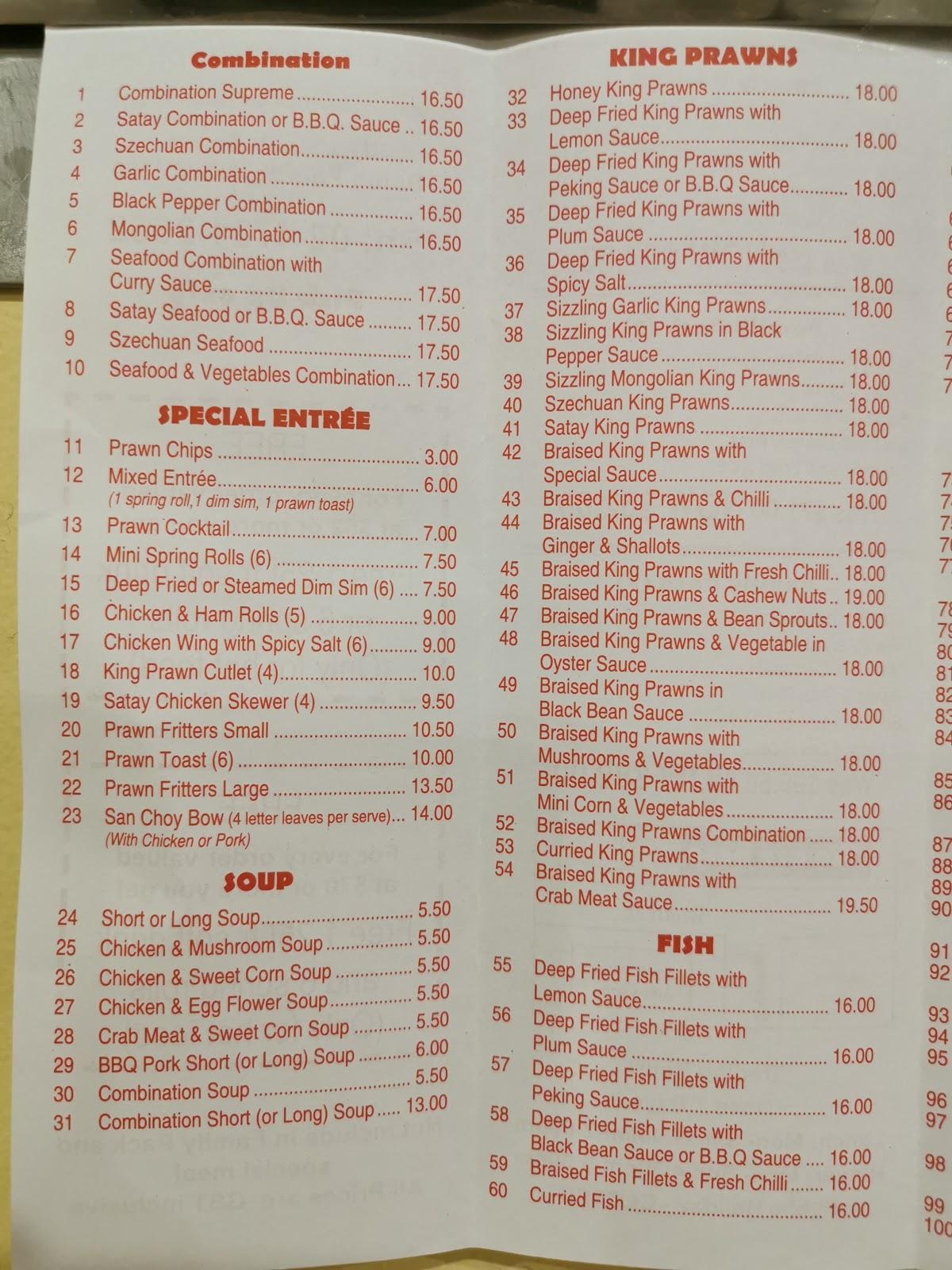 Menu at Golden Happiness restaurant, South Penrith