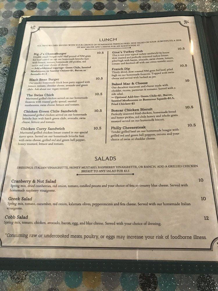 Menu at Indulgence Bakery & Cafe, Las Cruces