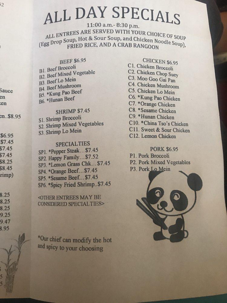 Menu at Uvalde Golden Dragon Fast Food, Uvalde
