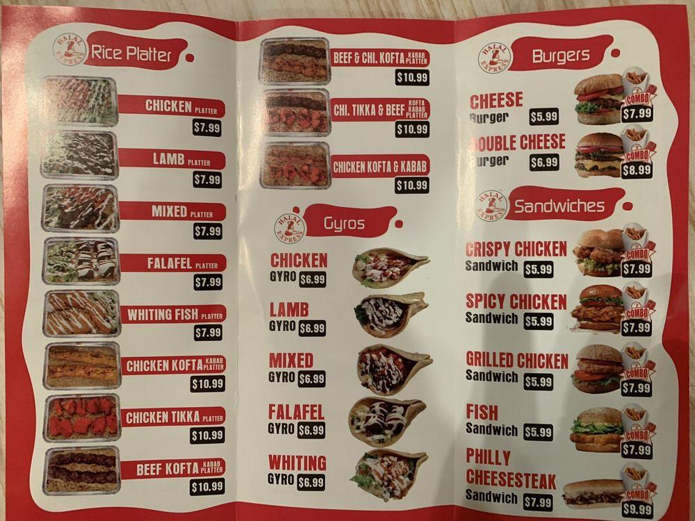 Menu at HALAL EXPRESS restaurant, Lynbrook