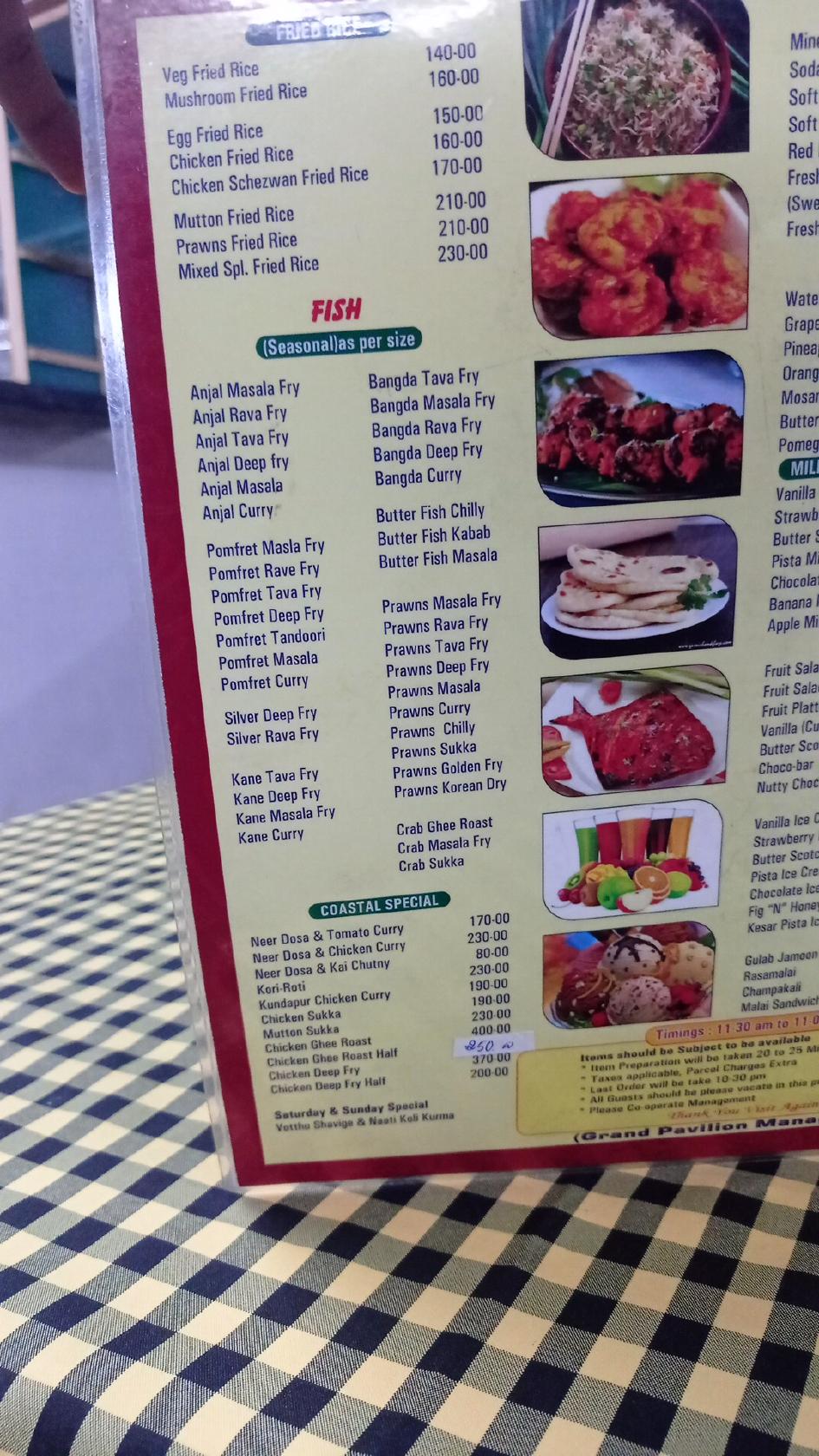 Menu at The Grand Pavilion Multi cuisine Restaurant, Mysuru