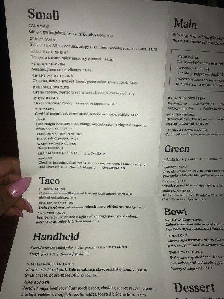 Menu at King Taps King Street pub & bar, Toronto