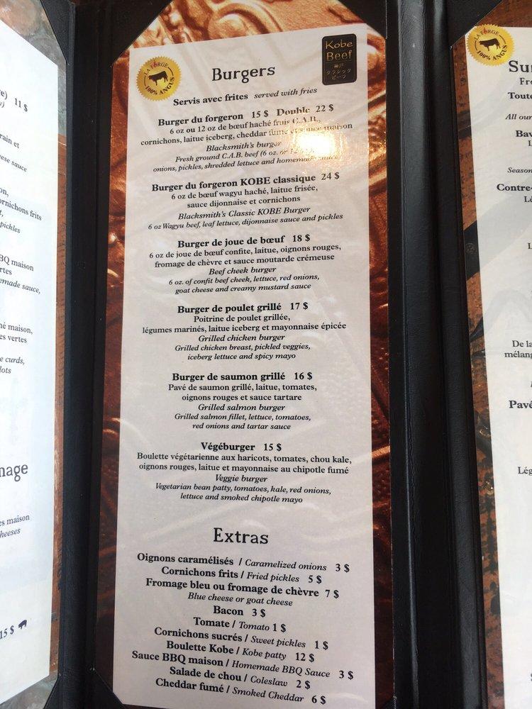 Menu at La Forge Bistro Bar & Grill, Mont-Tremblant, Chem. de la ...