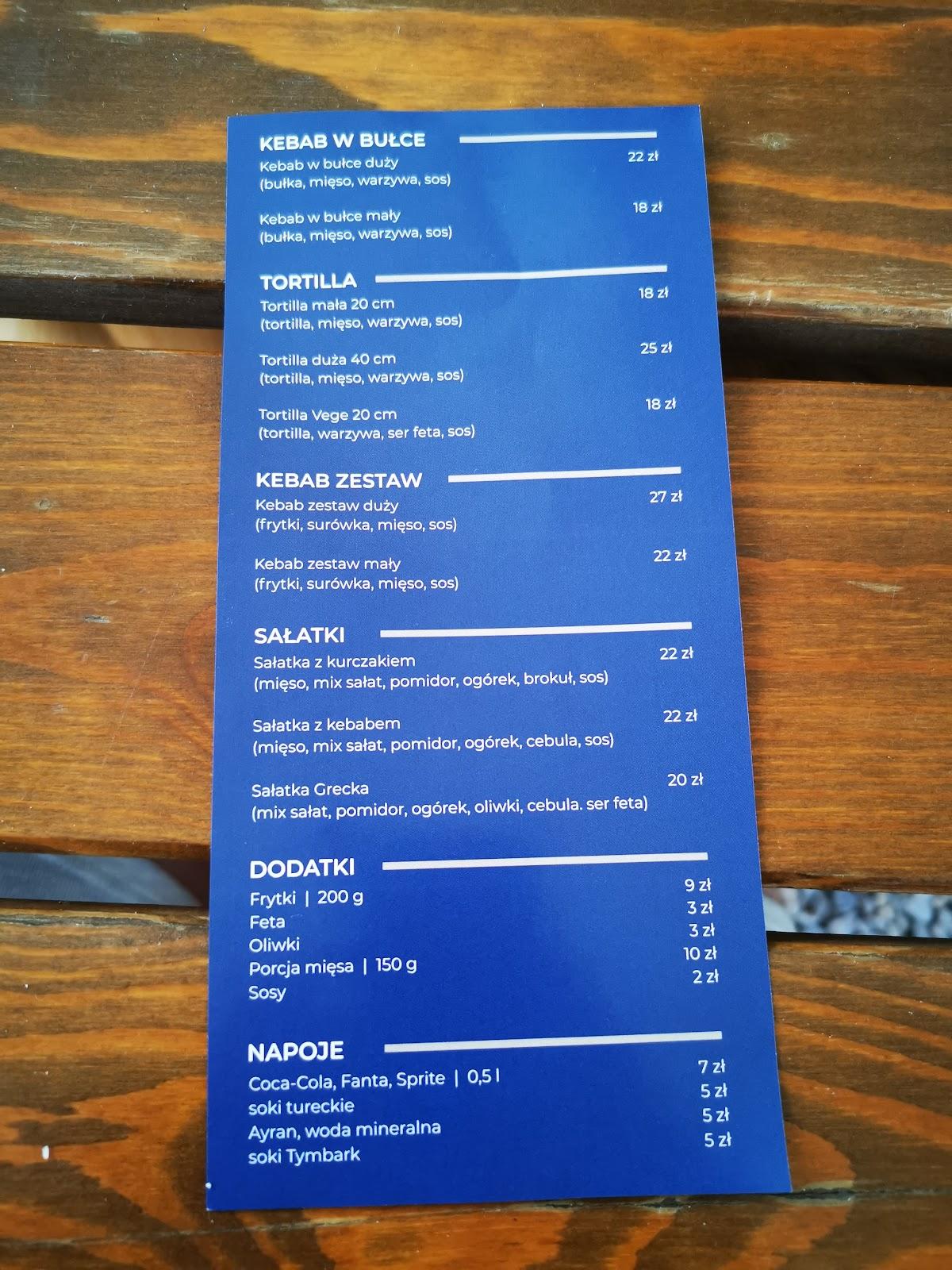 Menu at Miejski Kebs- Kebab Szklarska Poręba, Szklarska Poreba