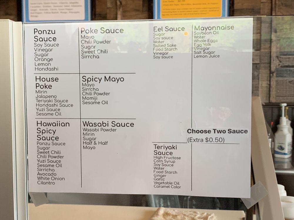 Menu at Poke Express & Boba Tea Time, Spokane, 113 W Indiana Ave