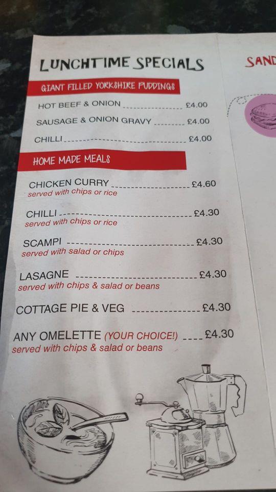 Menu at Sandwich Express fast food, Bradford, Unit 1 Drill Parade