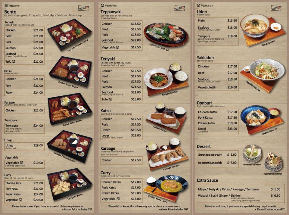 Menu at SUSHI& Japanese Restaurant, Timaru