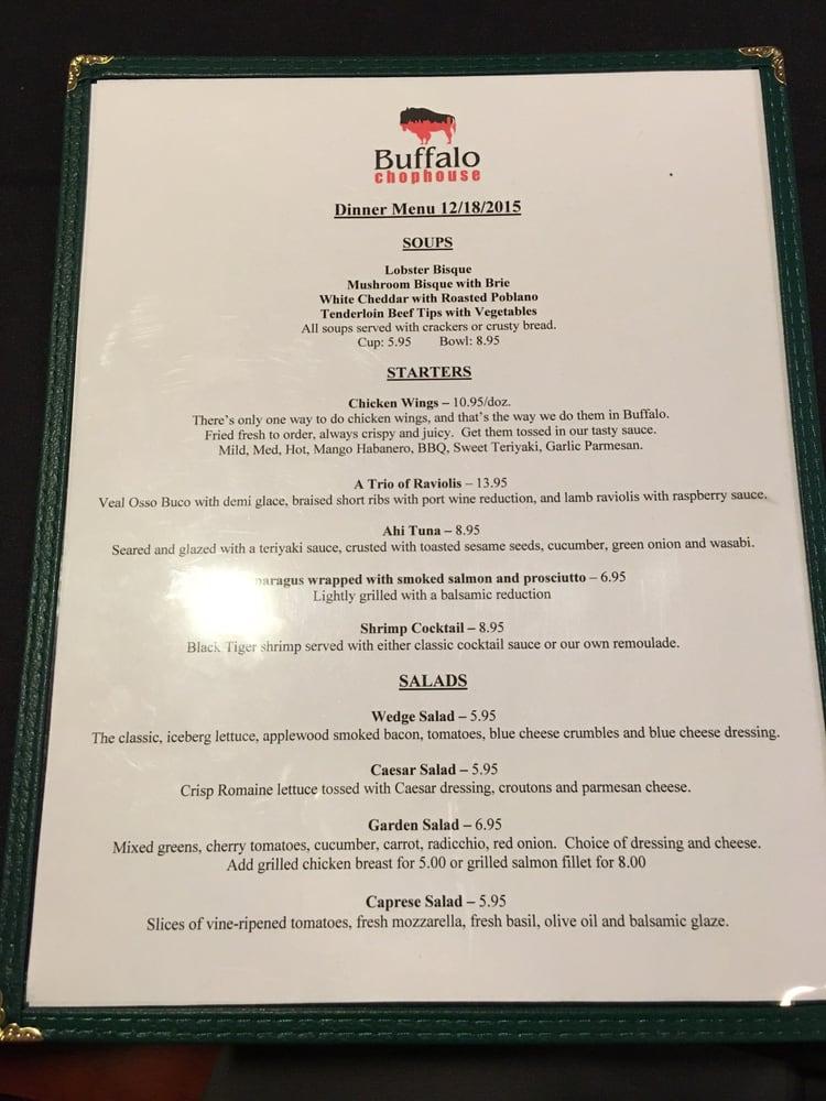 Menu at Buffalo Chophouse steakhouse, Port St. Lucie