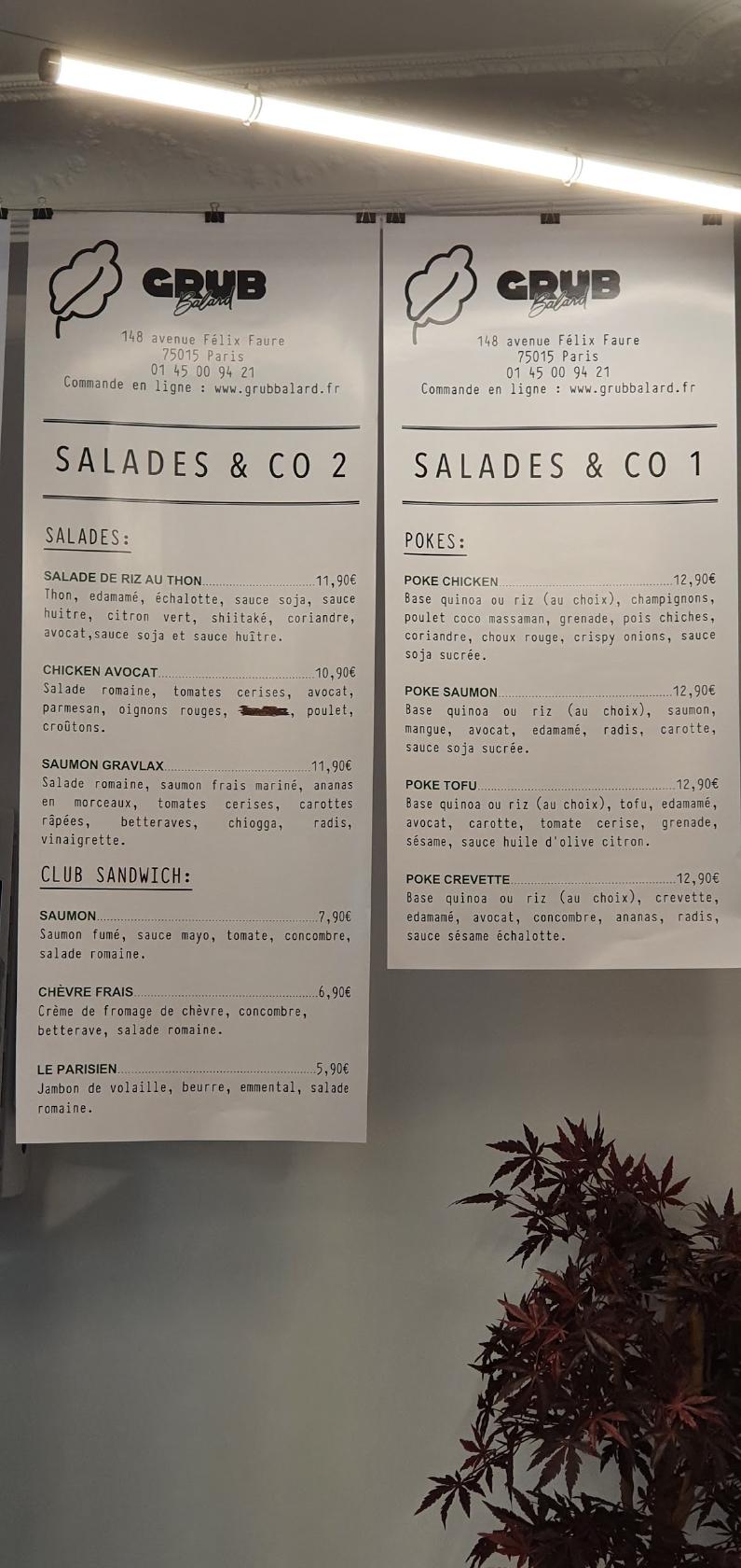 Menu at Fast Balard restaurant, Paris, 147 Av. Félix Faure