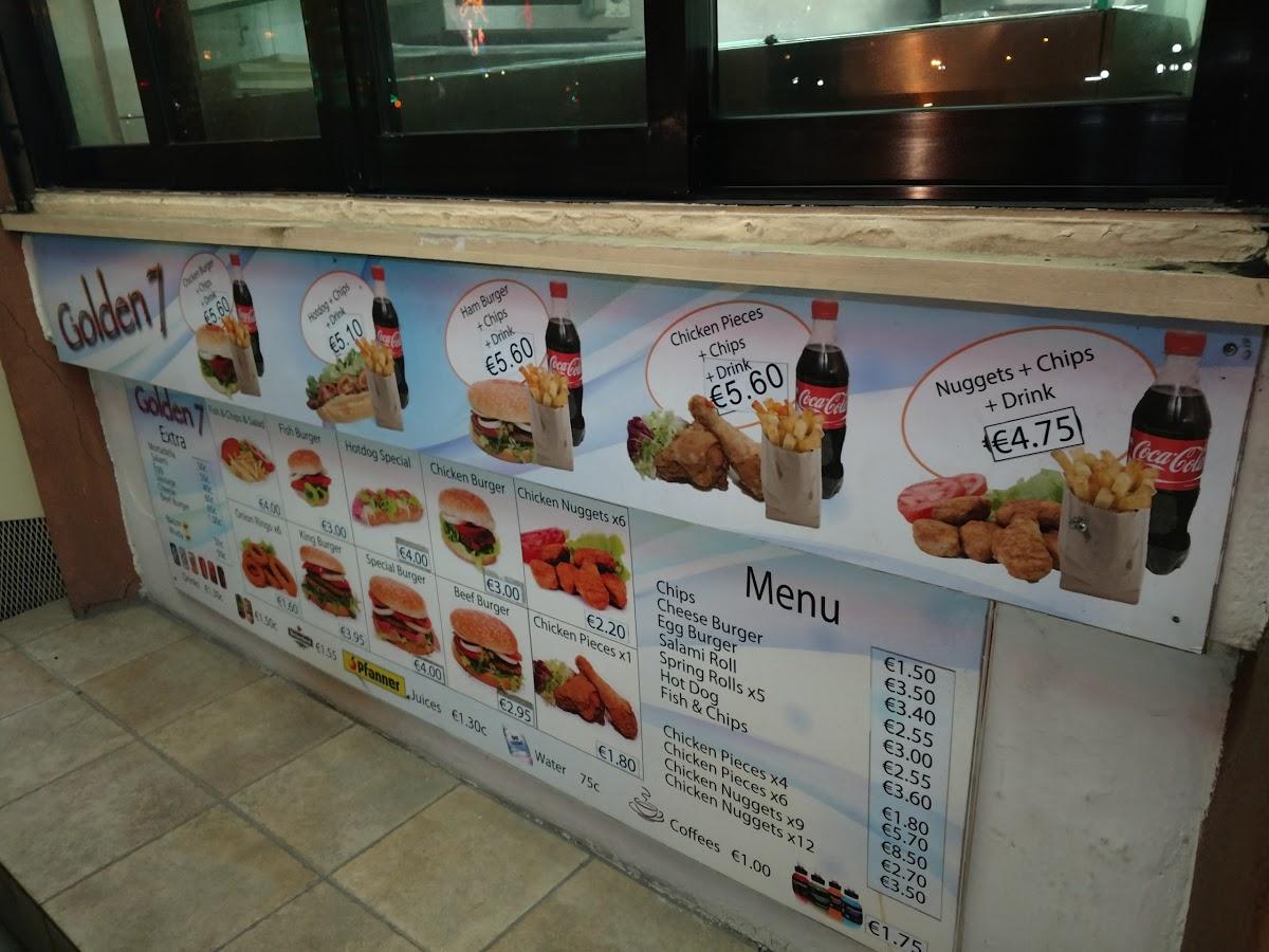 Menu at Golden 7 restaurant, Msida