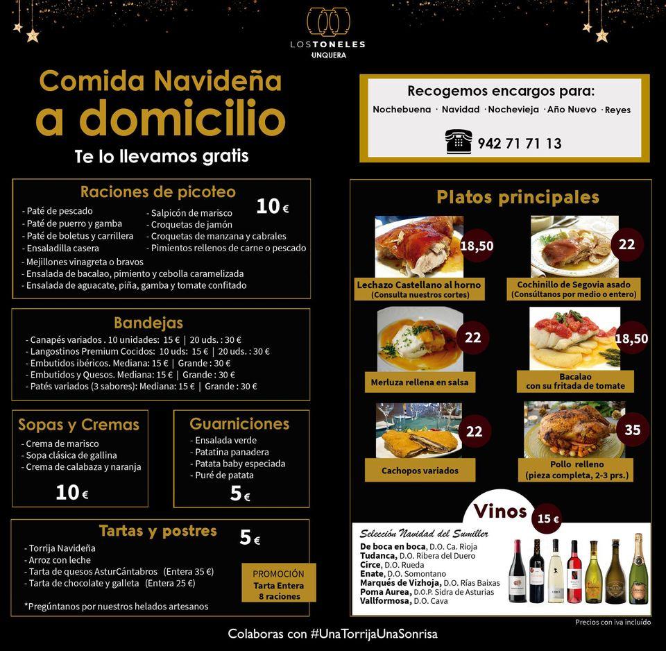 Carta del restaurante Los Toneles AsturCántabros, Unquera