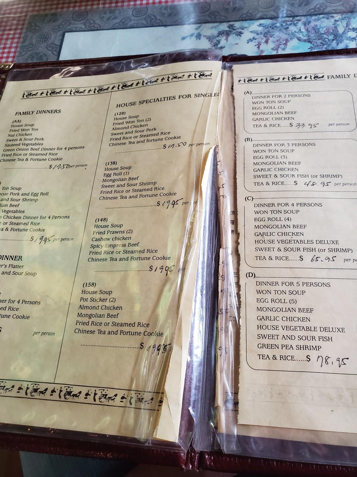 Menu at Peking Chinese Restaurant, Wasilla, 500 E Railroad Ave