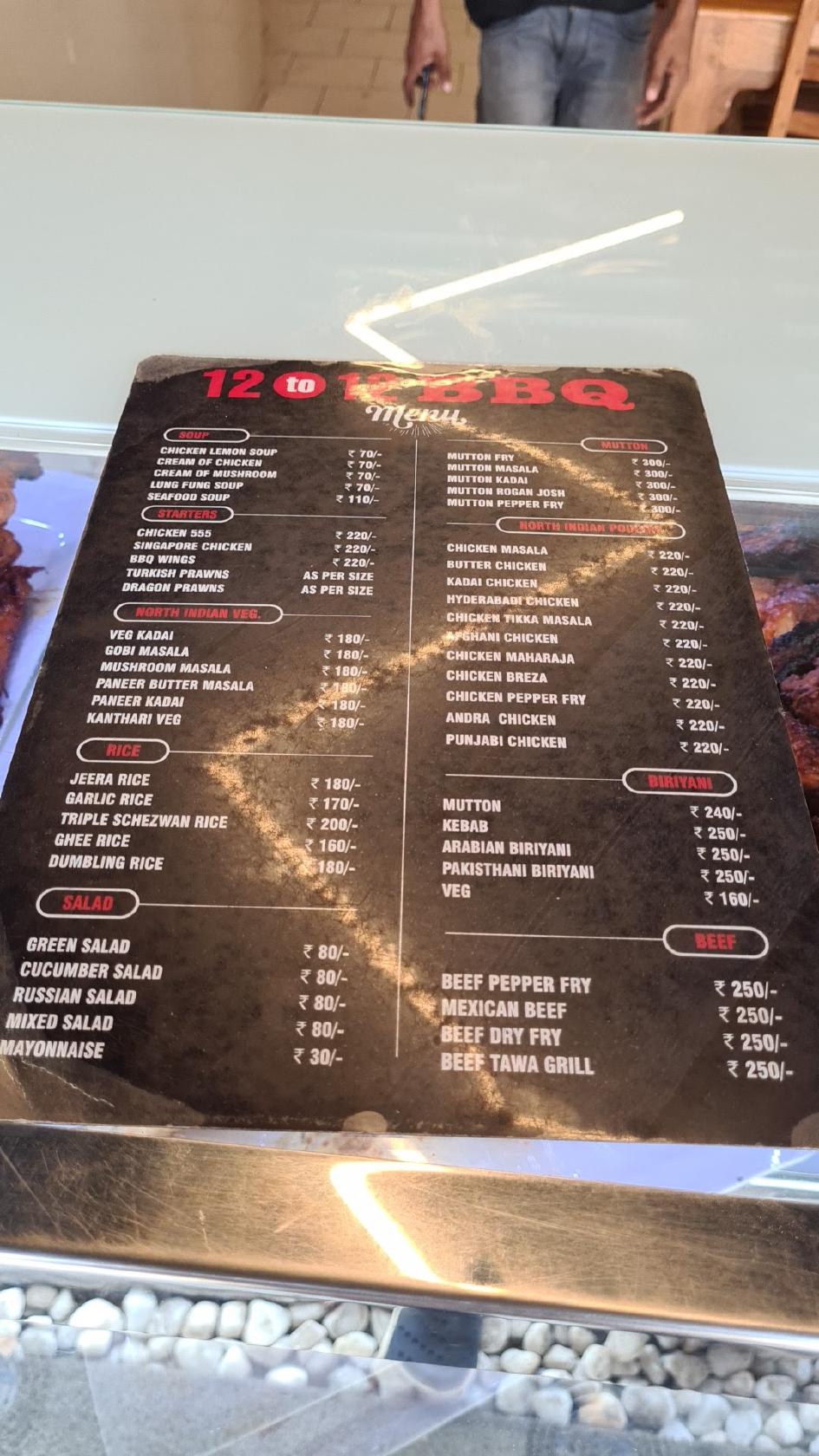 Menu at 12 To 12 Barbeque Edappally, Ernakulam