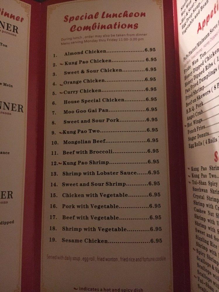 Menu at China Feast restaurant, Winslow