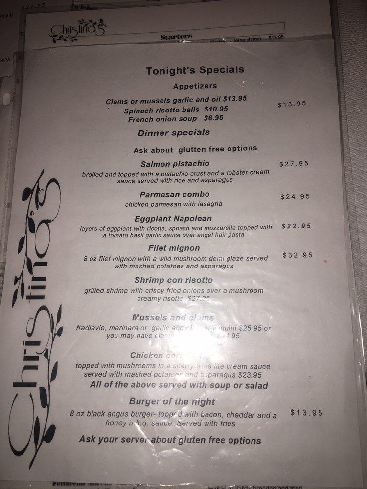 Menu at Christina's Restaurant, Kingston