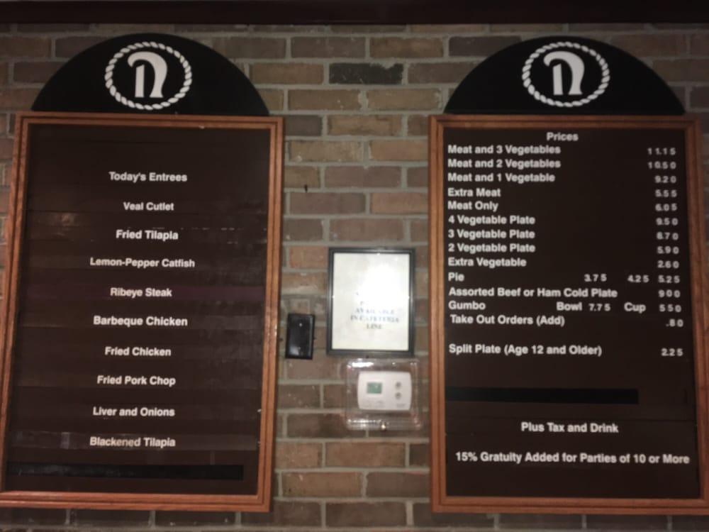 Menu at Niki's West steakhouse, Birmingham