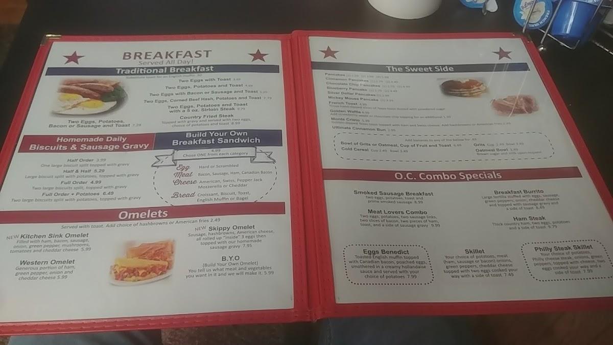 Menu at O C Cafe, Osceola