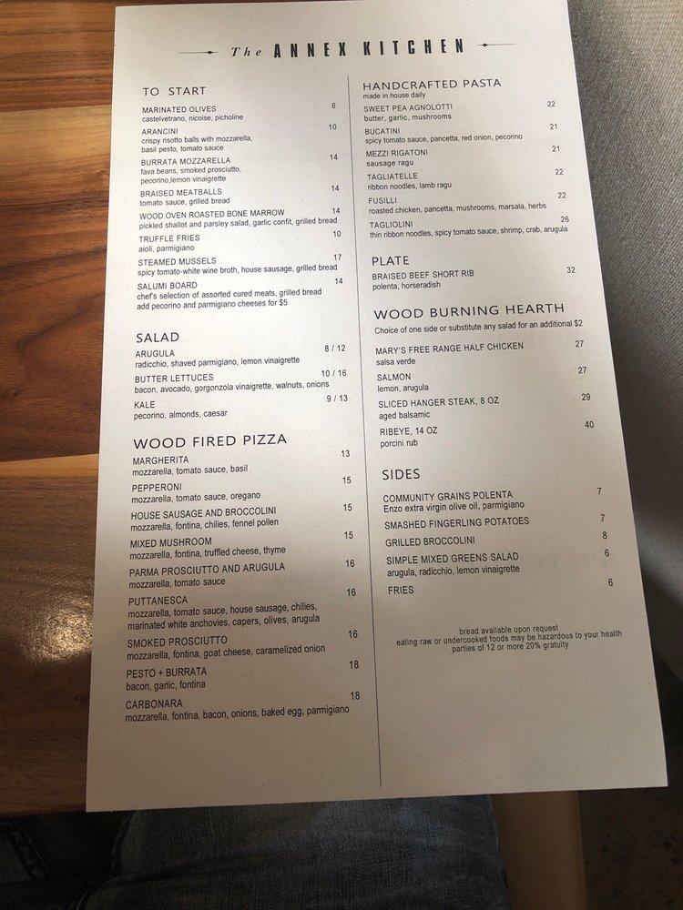 Menu at The Annex Kitchen pub & bar, Fresno