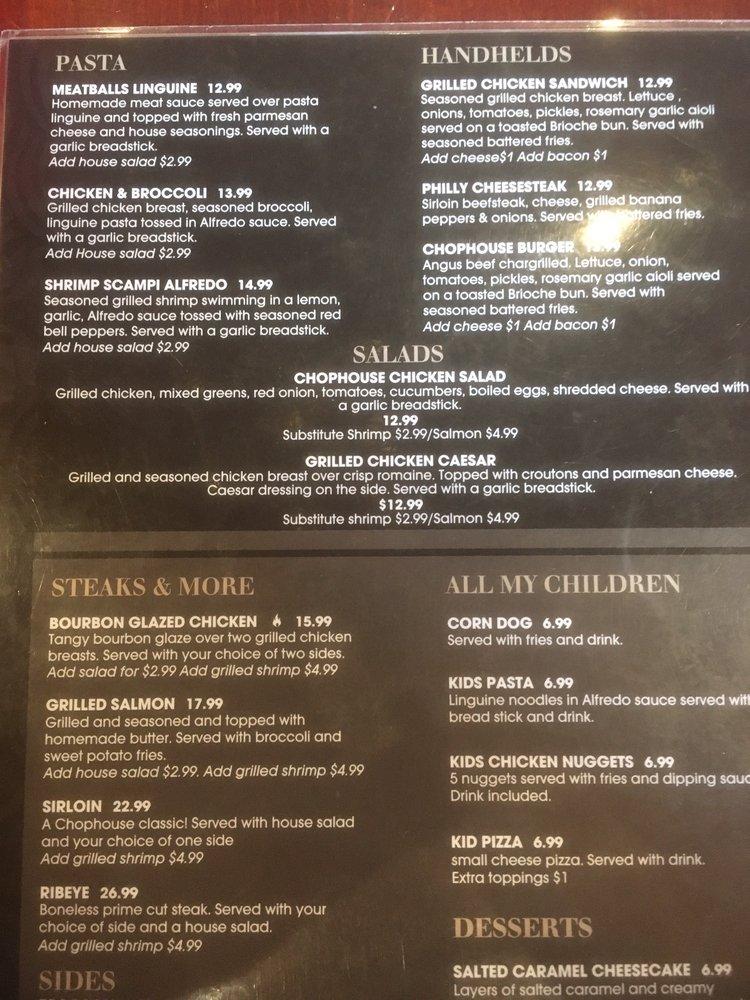 Menu at The Strand Bistro & Chophouse pub & bar, Jesup