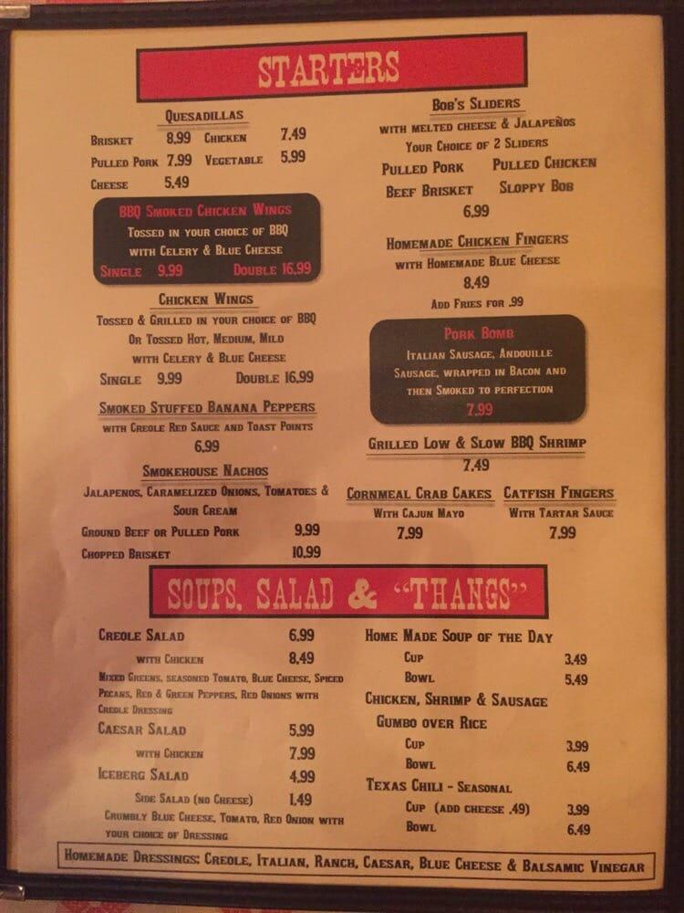 Menu at Fat Bob's Smokehouse pub & bar, Buffalo