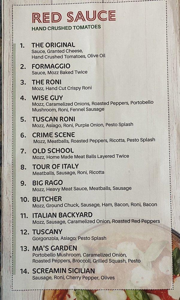 Menu at Fat Tomato pizzeria, Holyoke