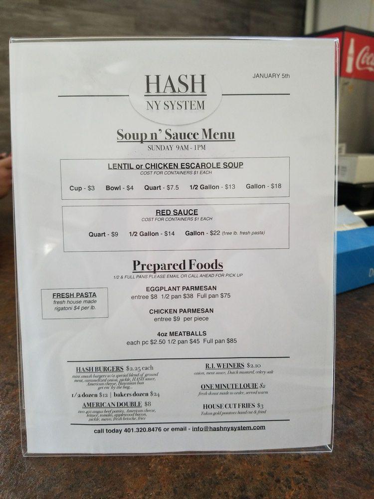 Menu at HASH NY System restaurant, Coventry