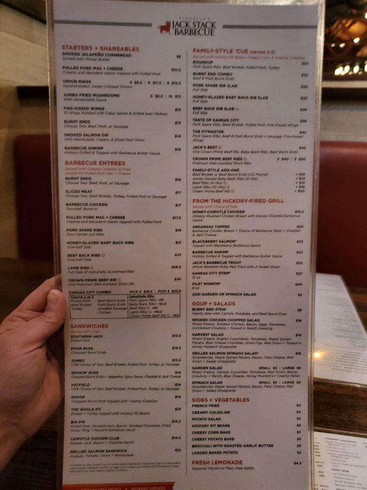 Menu at Jack Stack Barbecue - Freight House, Kansas City
