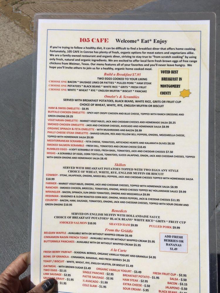 Menu at 105 Cafe, Conroe