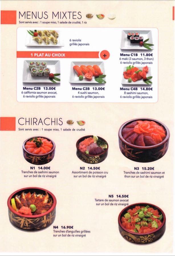 Menu at BO SUSHI restaurant, Romainville