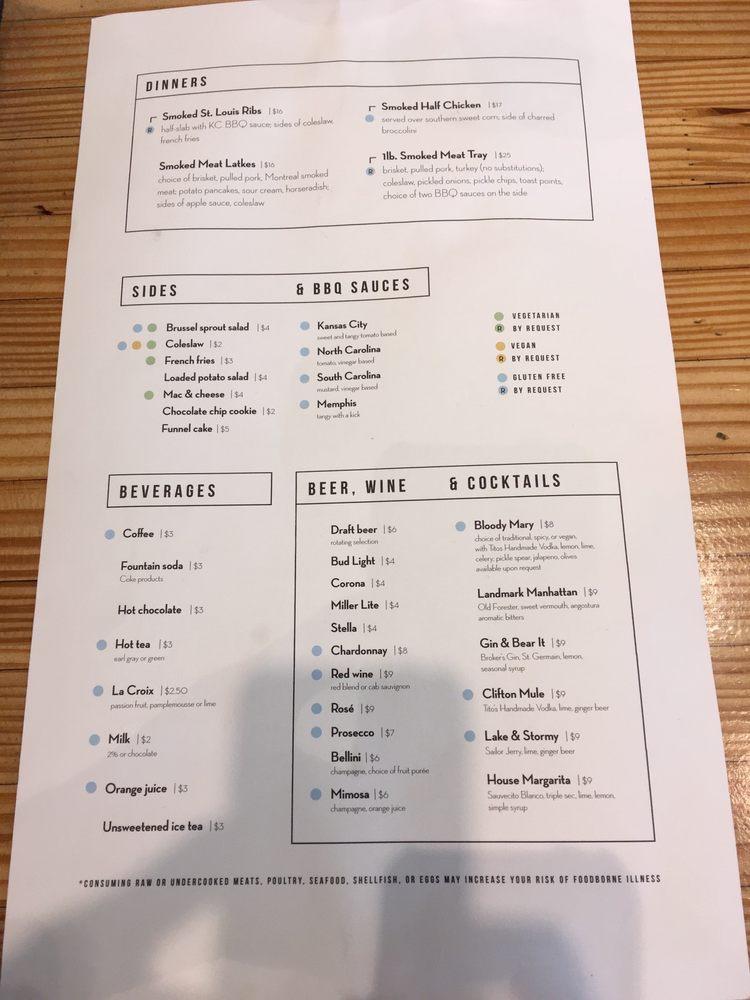 Menu at Landmark Restaurant, Cleveland, St Clair Ave.