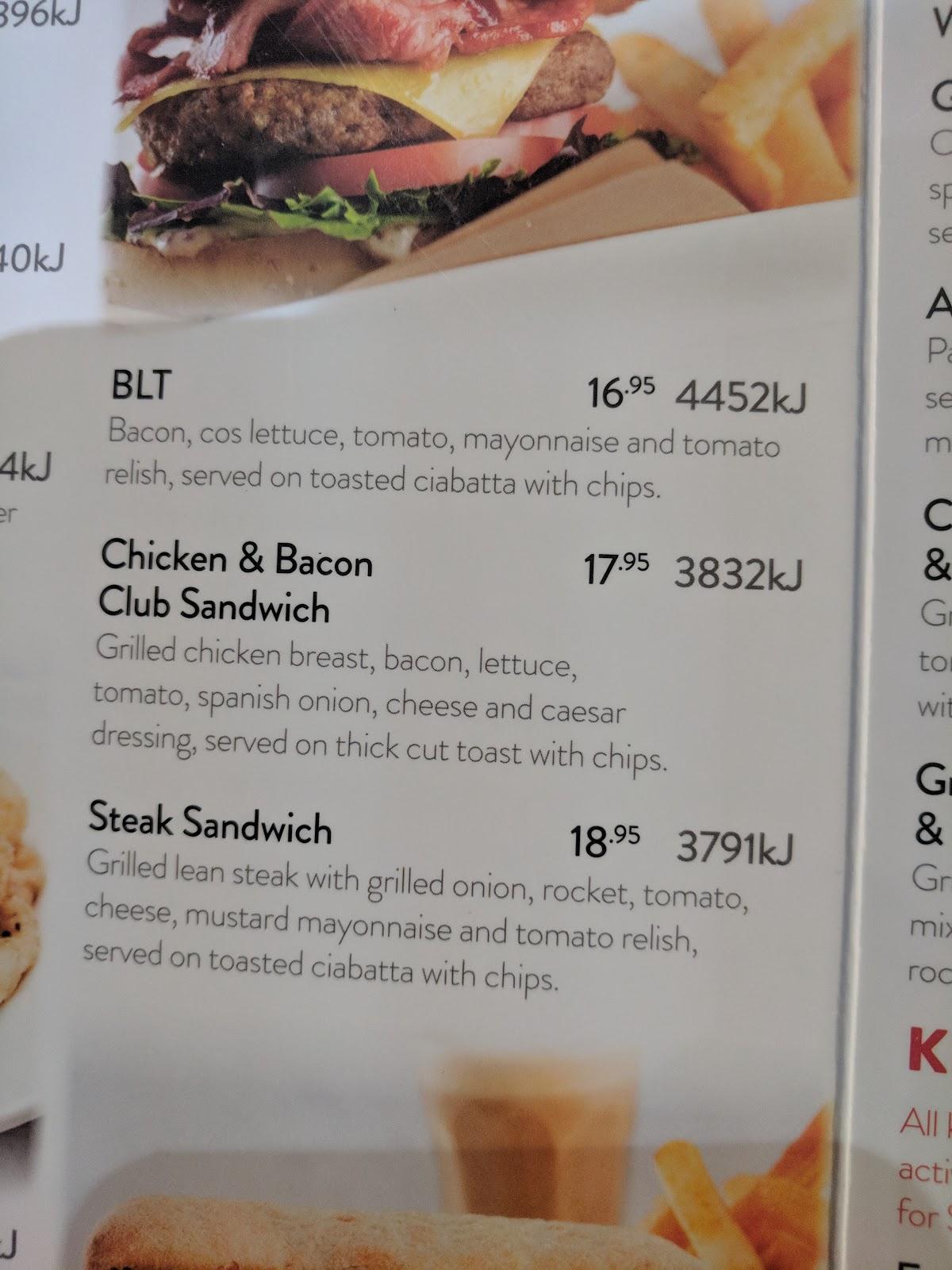 Menu at The Coffee Club, Canning Vale, 100/102 Ranford Rd