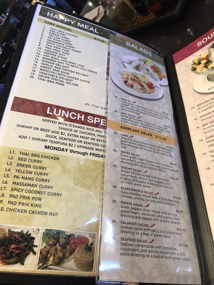 Menu at Best Thai Cuisine restaurant, Riverside