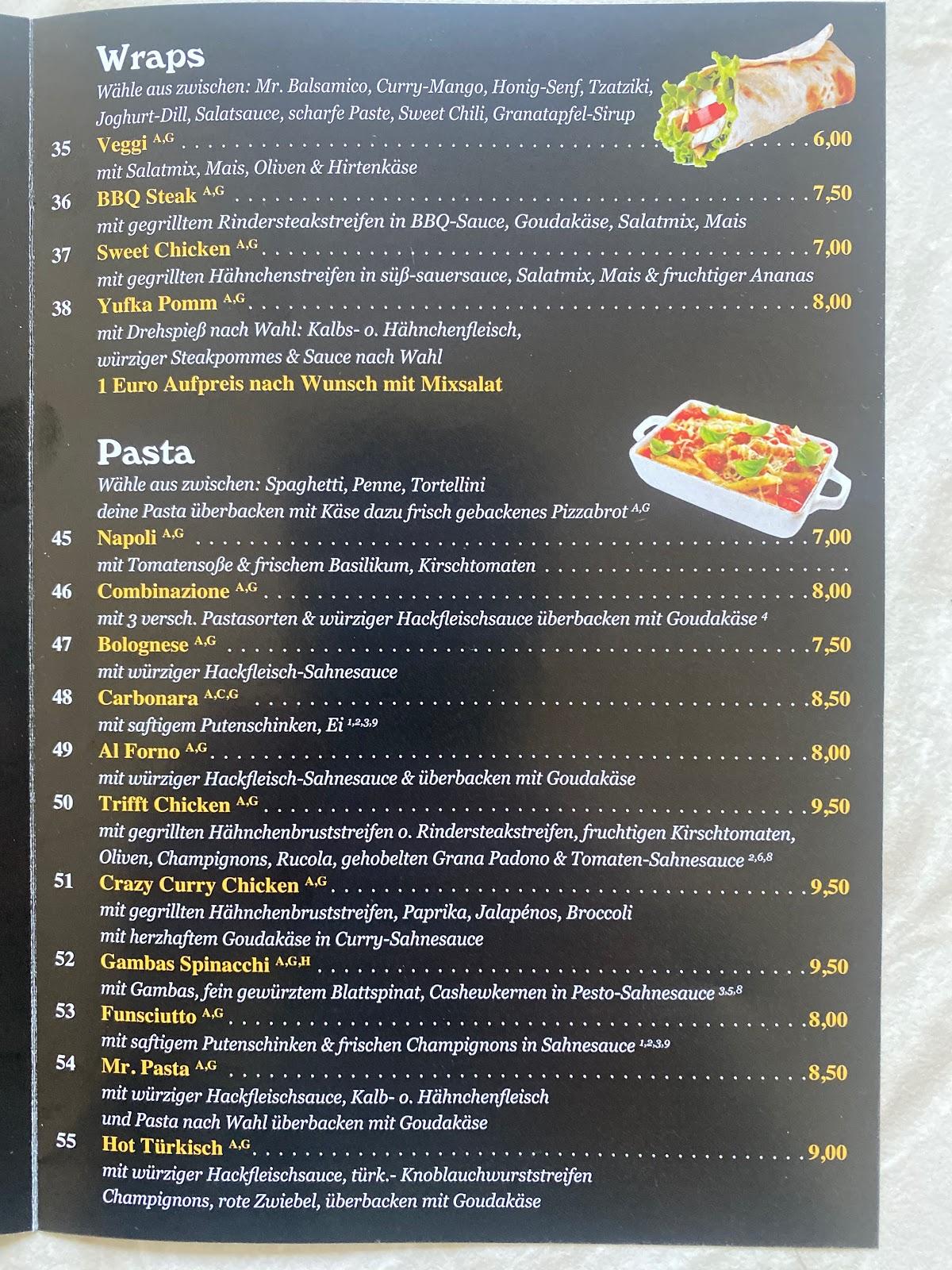 Speisekarte von Mr. Döner restaurant, Adenau
