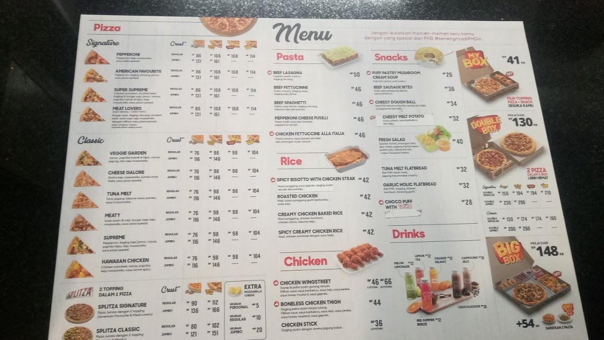 Menu at Pizza Hut Delivery - PHD Indonesia pizzeria, Tangerang, Jl ...