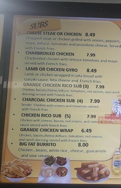 Menu at Super Chicken Rico restaurant, Aberdeen