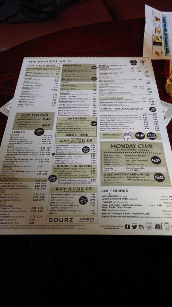 Menu at The Brocket Arms pub & bar, Wigan