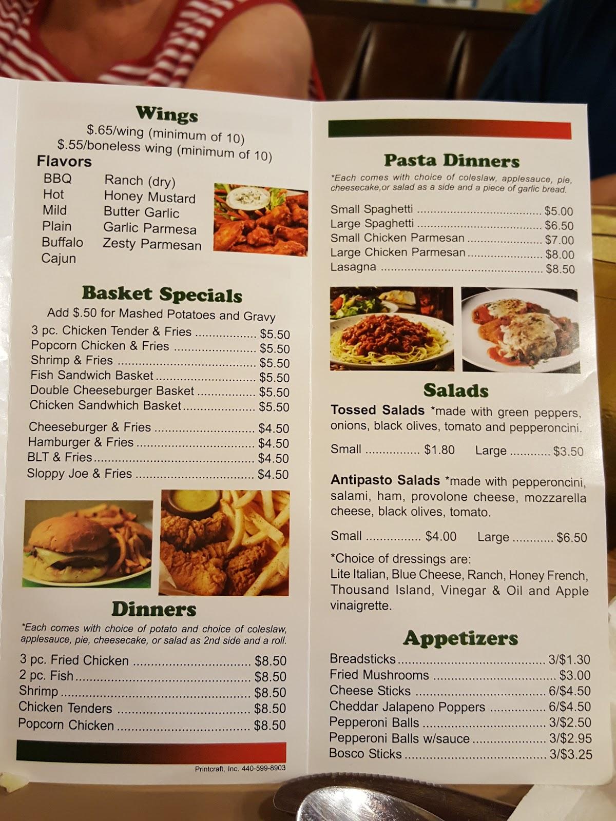 Menu at Conneaut Pizza & Sub Shop pizzeria, Conneaut